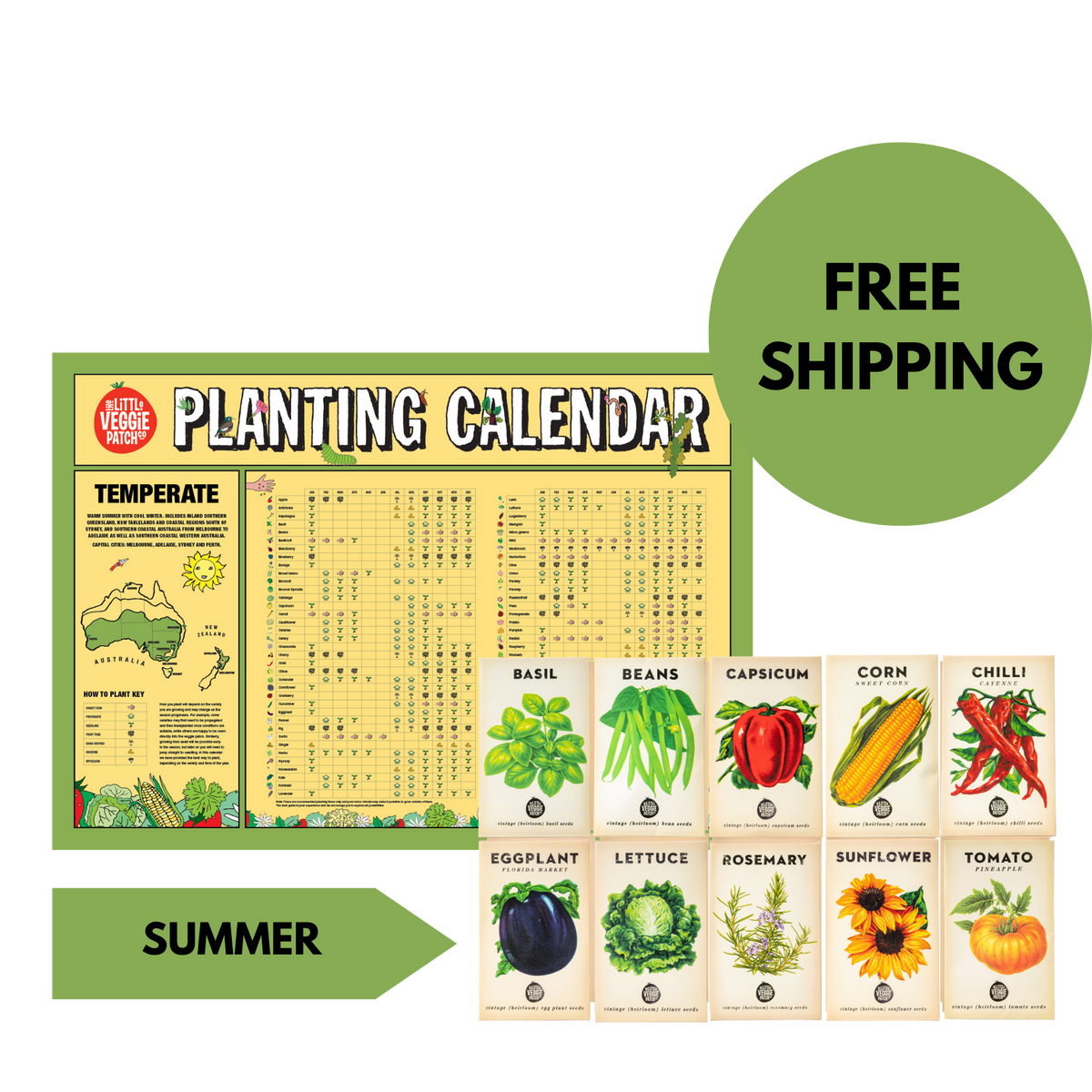 Climate Specific Planting Calendar + Seasonal Heirloom Seed Bundle ...