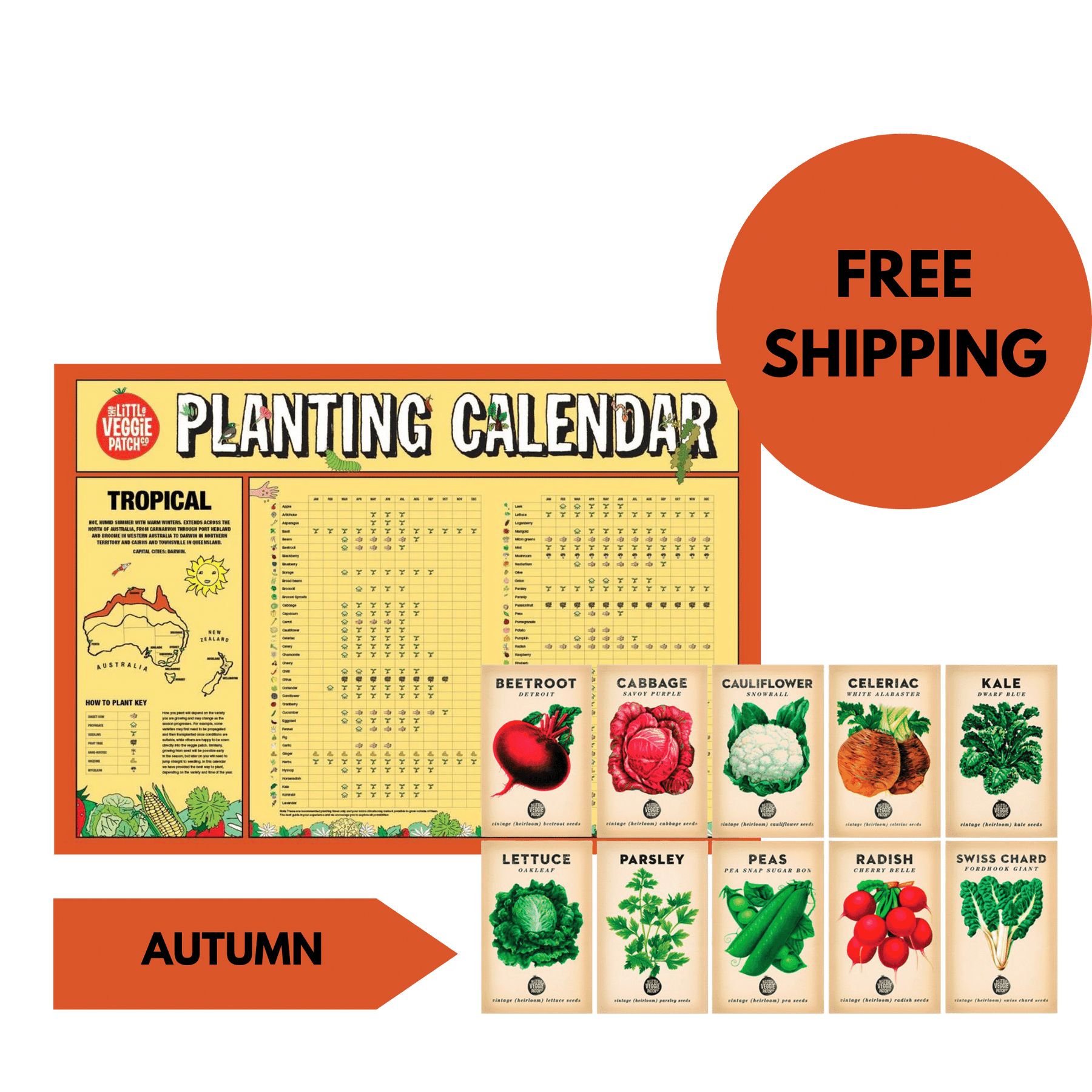Climate Specific Planting Calendar + Seasonal Heirloom Seed Bundle ...